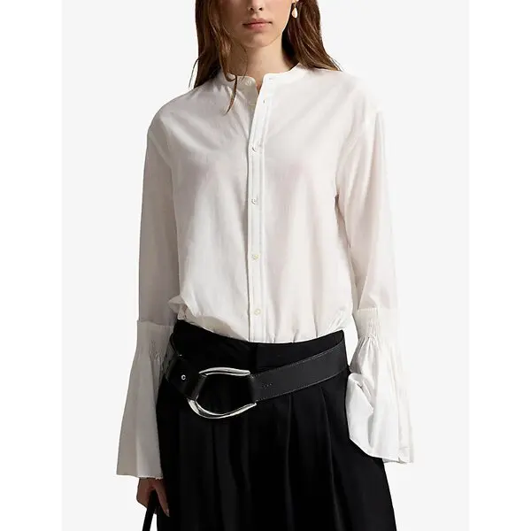 Polo Ralph Lauren Bell-sleeve Oversized Cotton-silk Blend Shirt