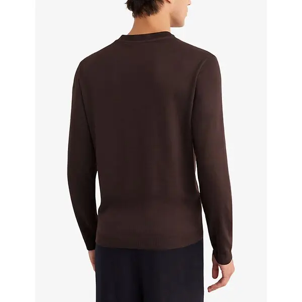 REISS Newman Long-sleeve Cotton-blend Henley Top