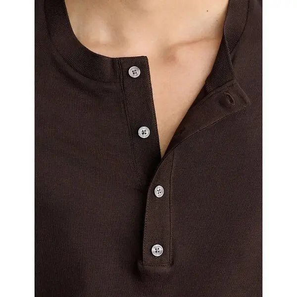 REISS Newman Long-sleeve Cotton-blend Henley Top