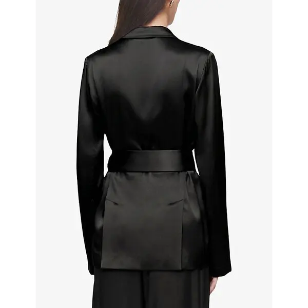 JOSEPH Archer Peak-lapel Silk-satin Jacket