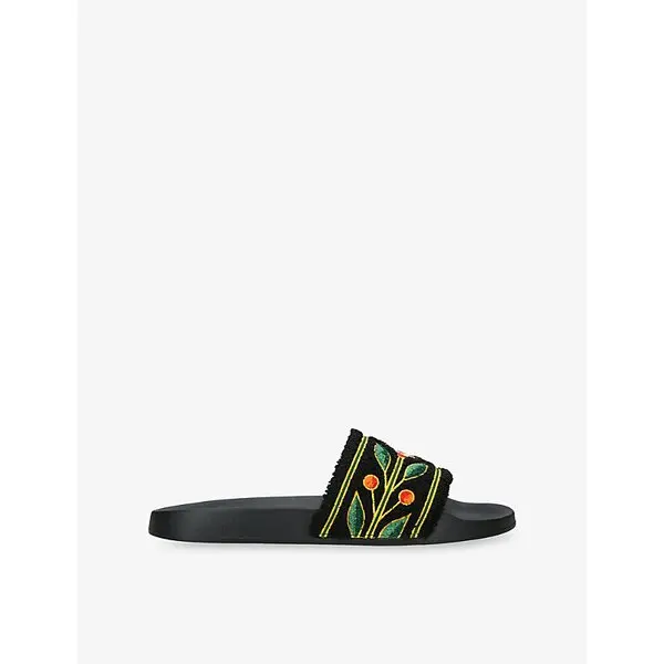 Casablanca Embroidered Terry Sliders