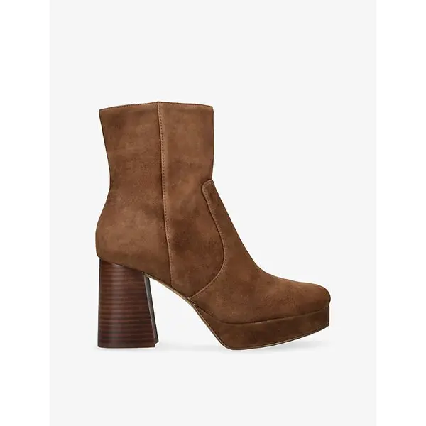 Dolce Vita Valary Suede Heeled Ankle Boots - Brown
