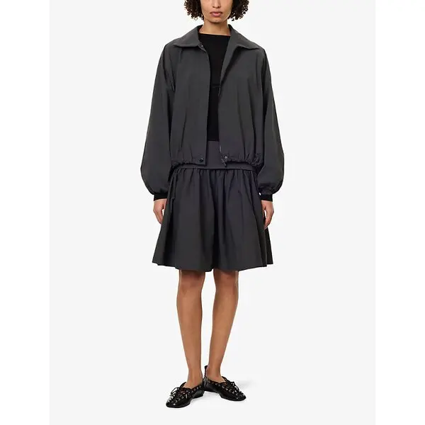 ST. AGNI Long-sleeve Bateau Neck Wool Top
