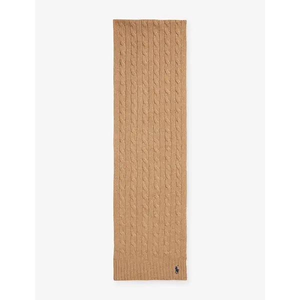 Polo Ralph Lauren Cable-knit Wool And Cashmere Blend Scarf