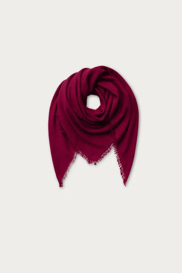 Iris Von Arnim Cashmere Scarf Julia Square - Ruby