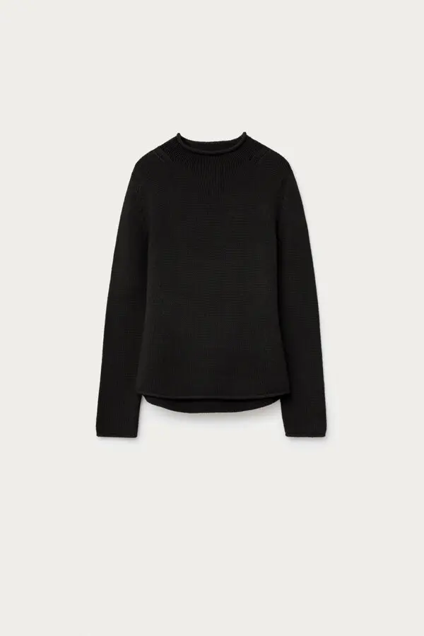 Iris Von Arnim Cashmere Sweater Zimara Plain Knit - Black