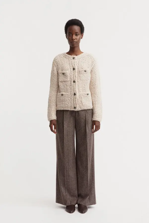 Iris Von Arnim Handknit Cardigan Hyacinta - Alabaster