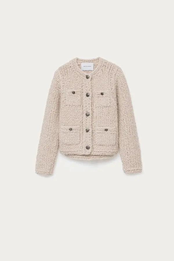 Iris Von Arnim Handknit Cardigan Hyacinta - Alabaster