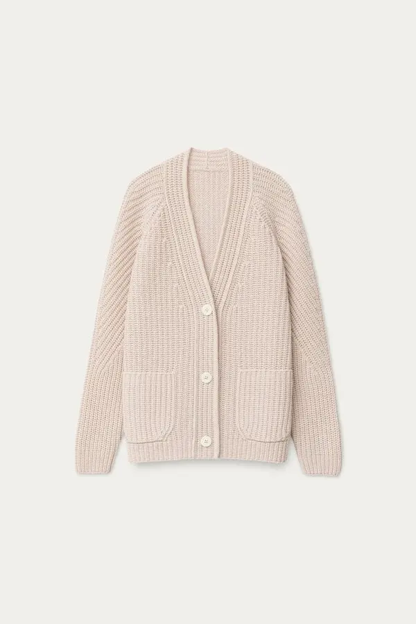 Iris Von Arnim Stonewashed Cashmere Cardigan Georgiana - Alabaster