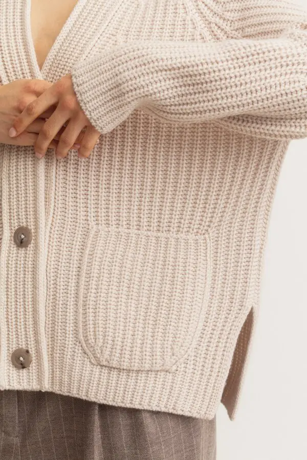 Iris Von Arnim Stonewashed Cashmere Cardigan Georgiana - Alabaster
