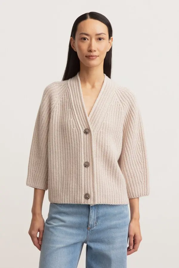 Iris Von Arnim Stonewashed Cashmere Cardigan Fallou Button