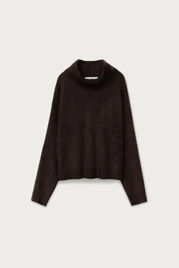 Iris Von Arnim Brushed Cashmere Sweater Embla - Chocolate
