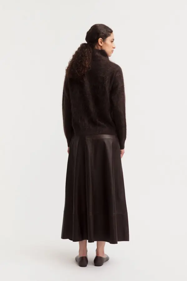 Iris Von Arnim Brushed Cashmere Sweater Embla - Chocolate