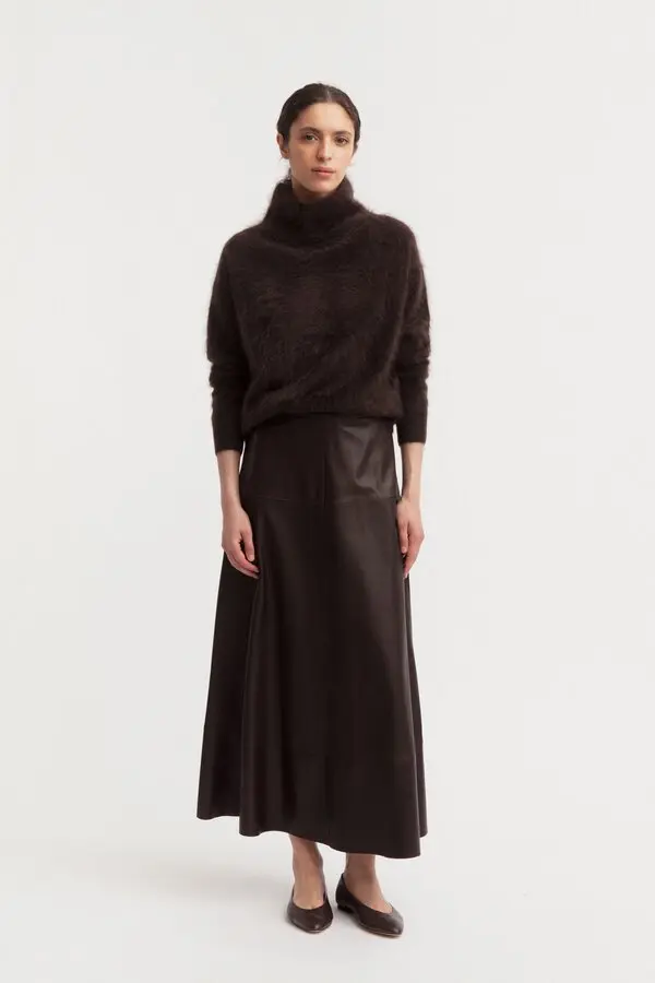 Iris Von Arnim Brushed Cashmere Sweater Embla - Chocolate