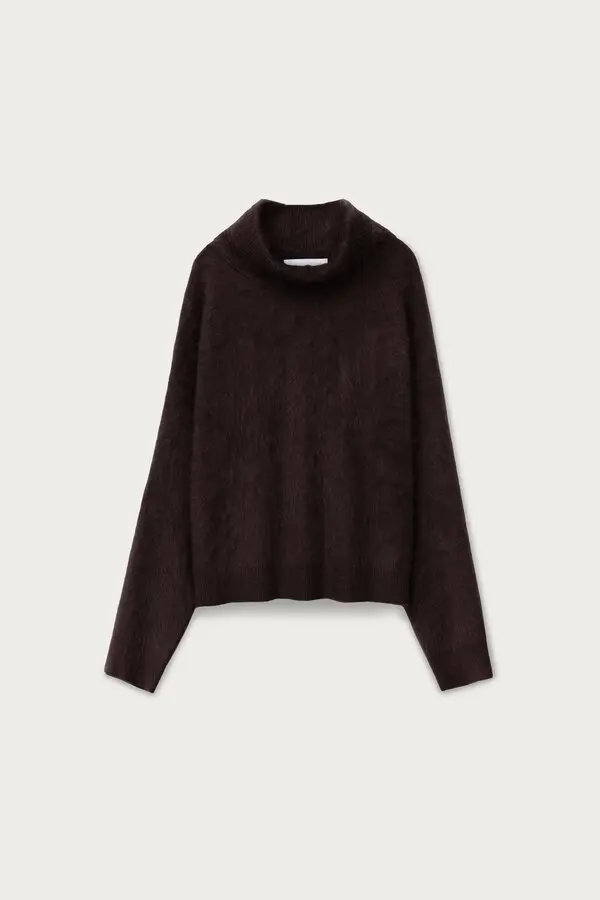 Iris Von Arnim Brushed Cashmere Sweater Embla - Chocolate