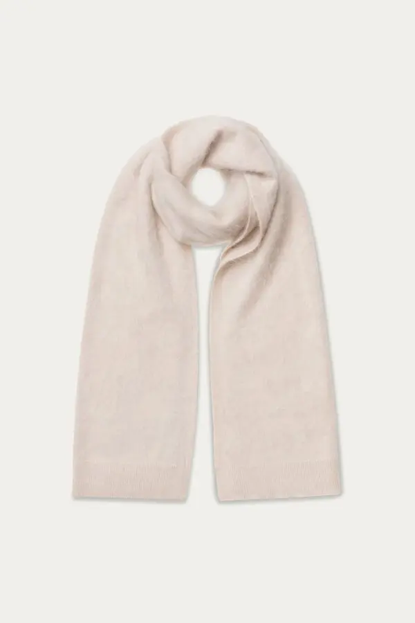 Iris Von Arnim Brushed Cashmere Scarf Belmont Small - Alabaster