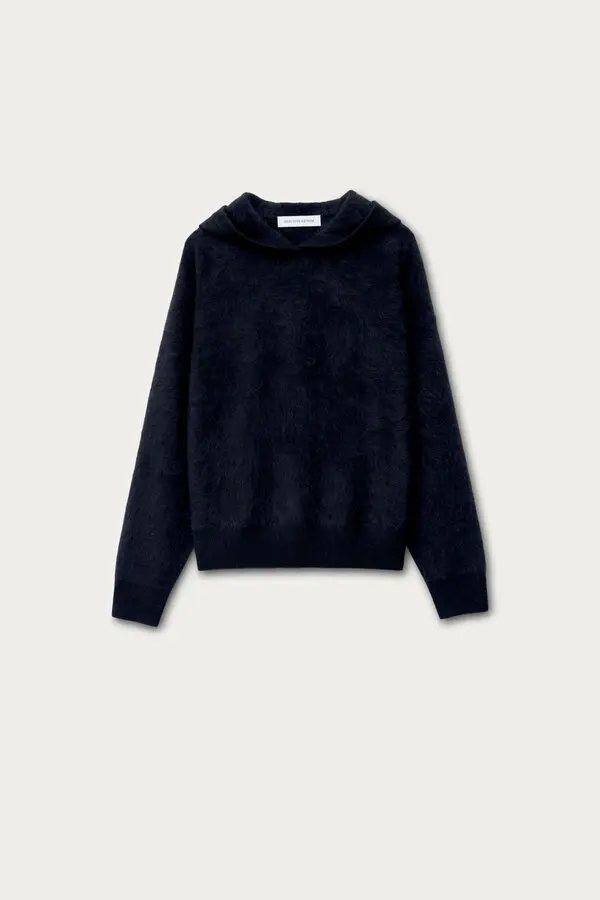 Iris Von Arnim Brushed Cashmere Sweater Dabora - Navy