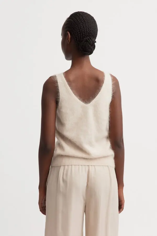 Iris Von Arnim Brushed Cashmere Sweater Kala - Alabaster