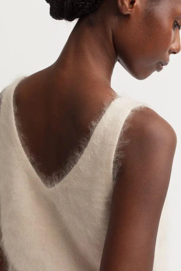 Iris Von Arnim Brushed Cashmere Sweater Kala - Alabaster