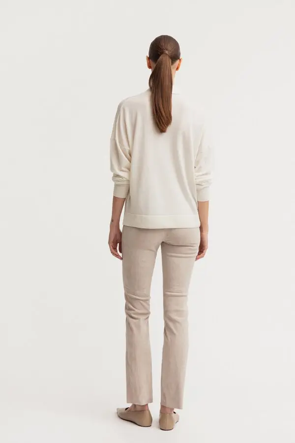 Iris Von Arnim Leather Trousers Philine - Alabaster