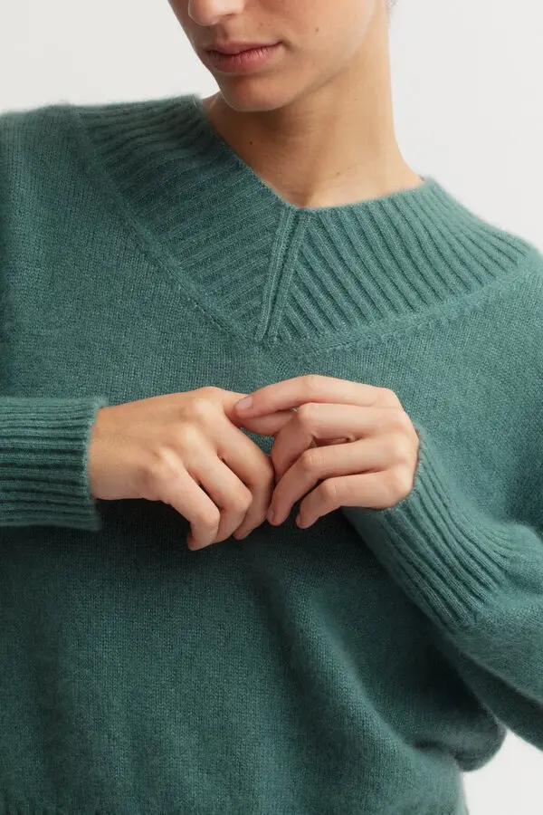 Iris Von Arnim Cashmere-silk Sweater Kendra - Fern