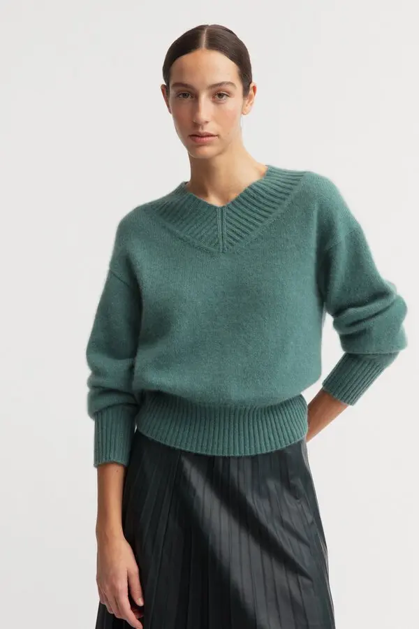 Iris Von Arnim Cashmere-silk Sweater Kendra - Fern