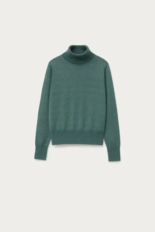 Iris Von Arnim Cashmere-silk Sweater Neris Turtle - Fern