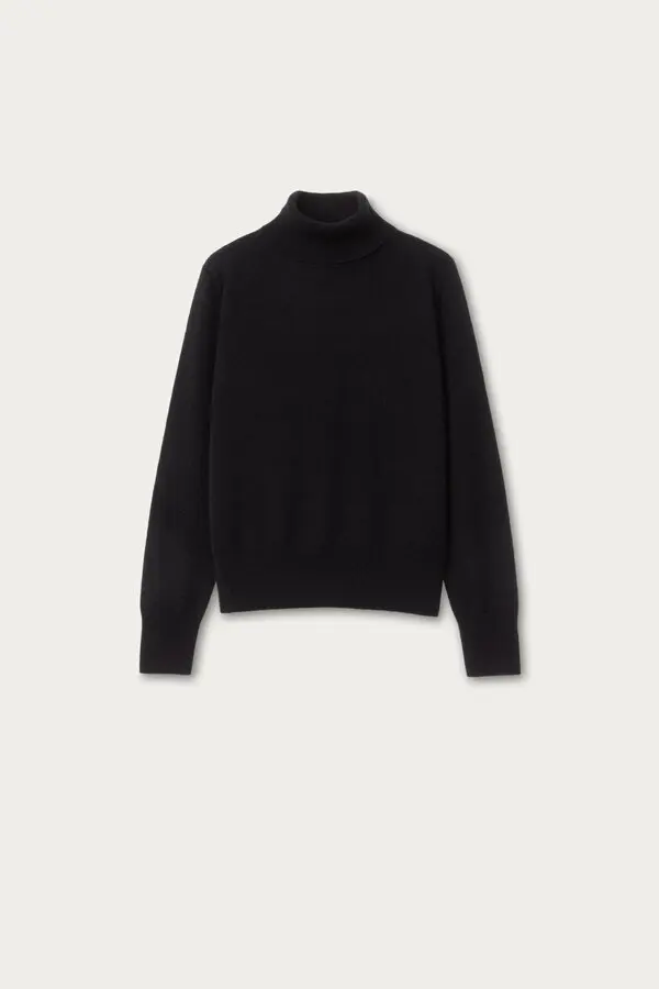 Iris Von Arnim Cashmere-silk Sweater Neris Turtle - Navy