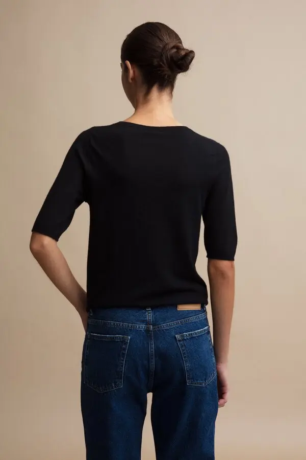 Iris Von Arnim Superfine Cashmere T-shirt Lily - Black
