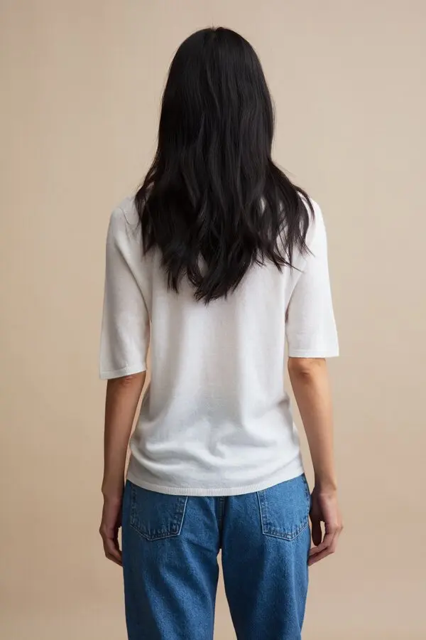 Iris Von Arnim Superfine Cashmere T-shirt Lily - Off White