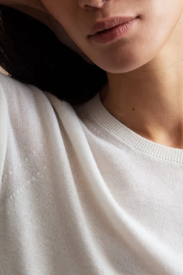 Iris Von Arnim Superfine Cashmere T-shirt Lily - Off White
