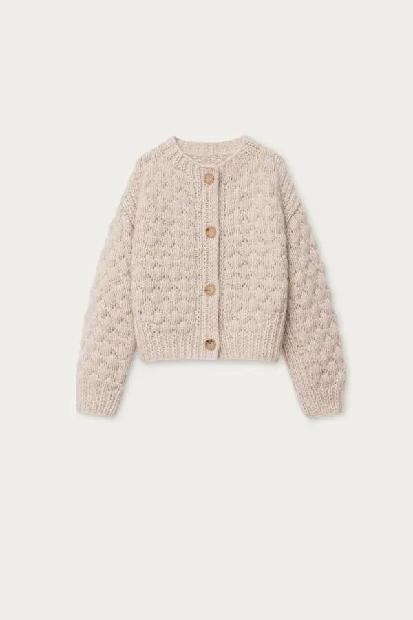 Iris Von Arnim Handknit Cardigan Lioma - Alabaster