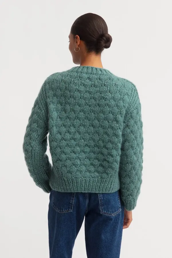 Iris Von Arnim Handknit Cardigan Lioma - Fern