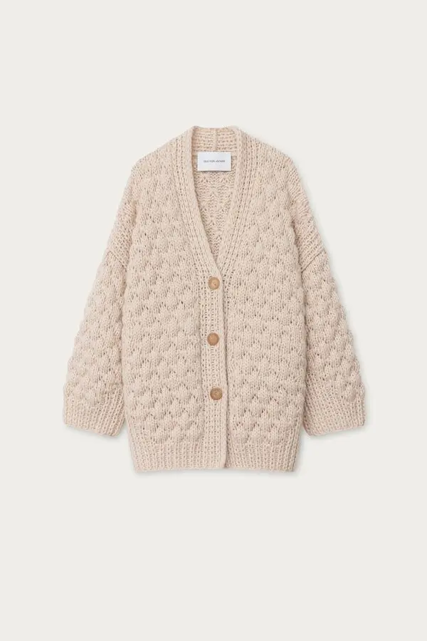 Iris Von Arnim Handknit Cardigan Loreli - Alabaster