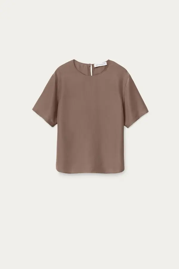 Iris Von Arnim Silk Top Narcissa - Taupe