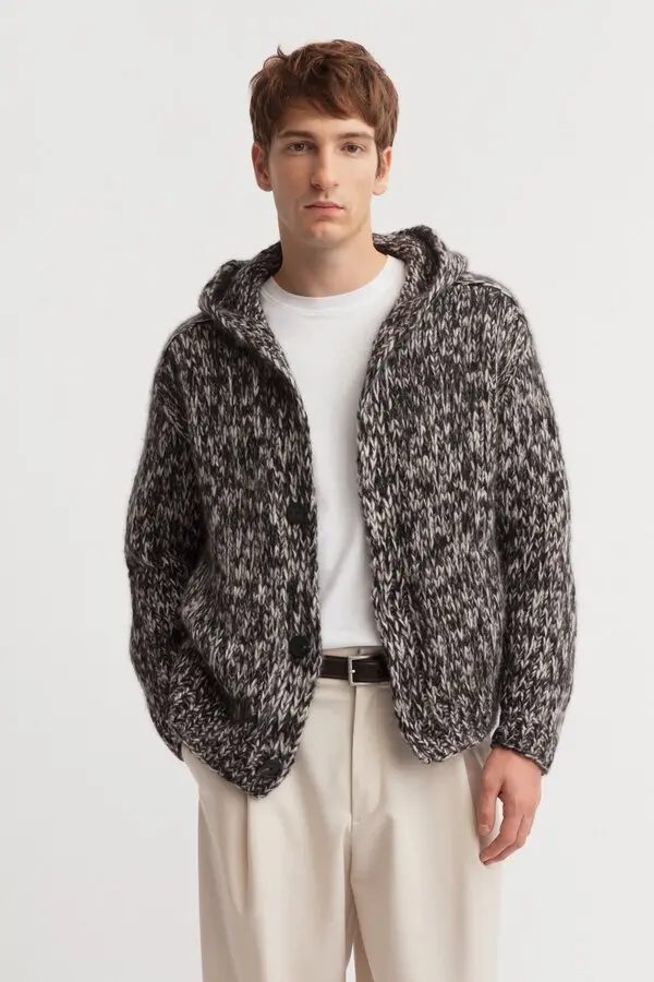 Iris Von Arnim Handknit Sweater Patrizio - Black/ecru