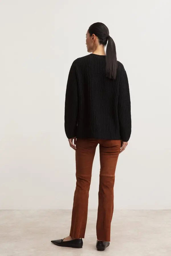 Iris Von Arnim Stonewashed Cashmere Cardigan Aurora Pocket - Black