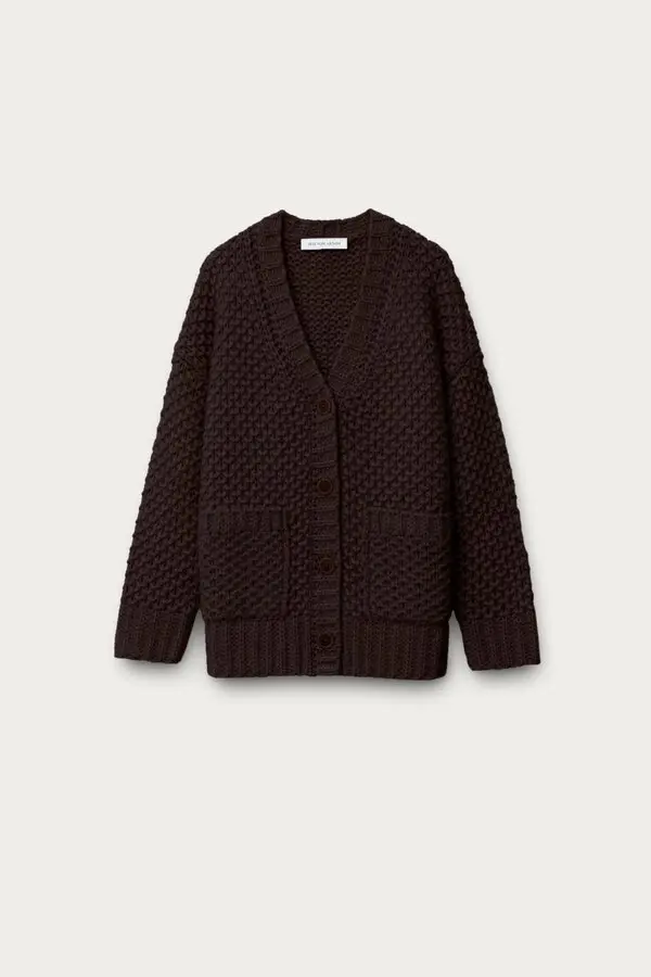 Iris Von Arnim Cashmere-silk Cardigan Avelaura - Chocolate