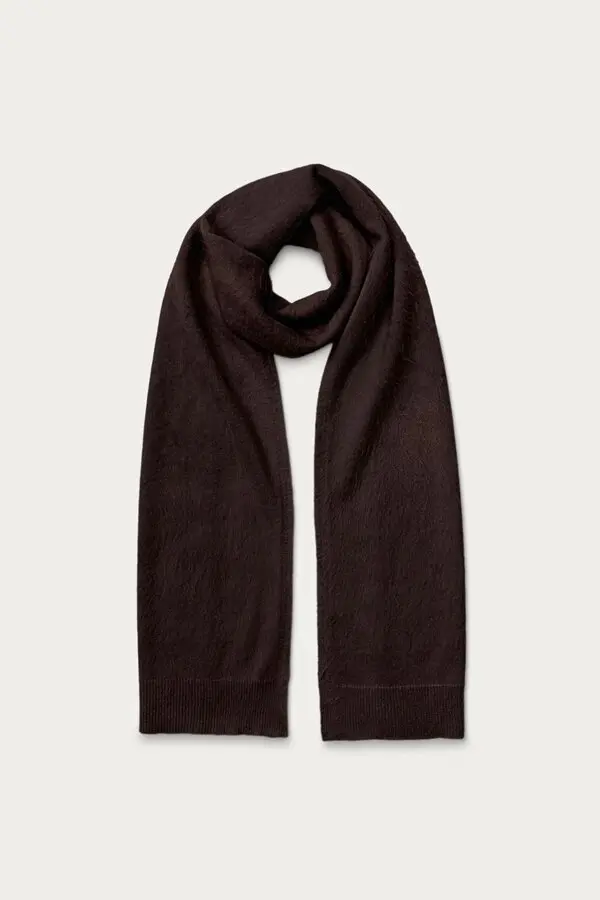 Iris Von Arnim Brushed Cashmere Scarf Belmont Small - Chocolate