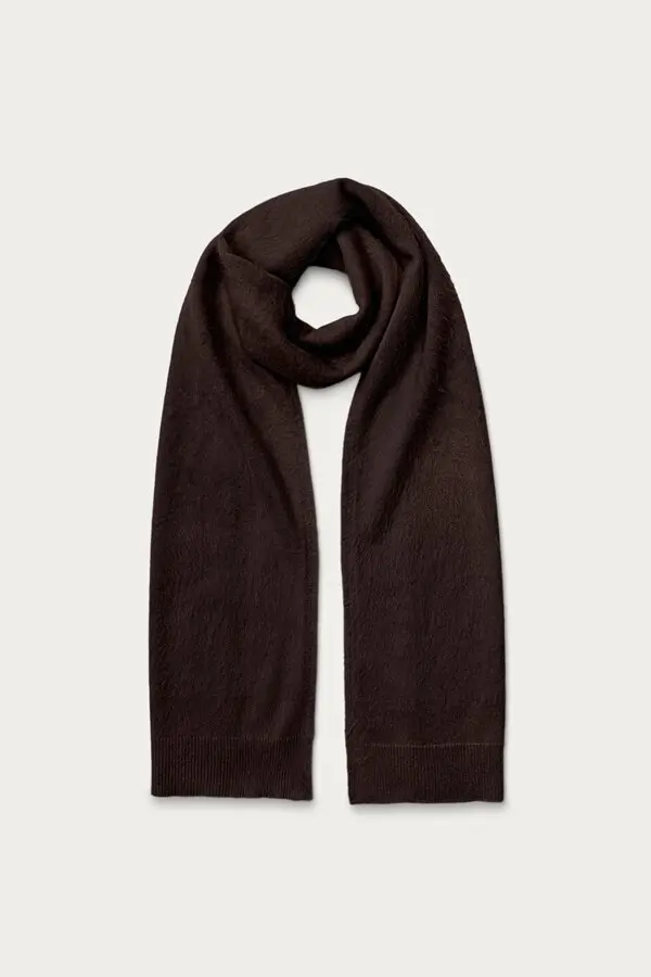 Iris Von Arnim Brushed Cashmere Scarf Belmont Small - Chocolate
