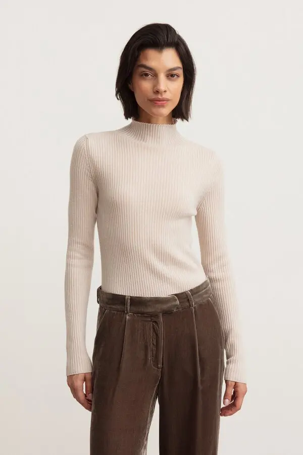 Iris Von Arnim Superfine Cashmere Sweater Leslie - Alabaster
