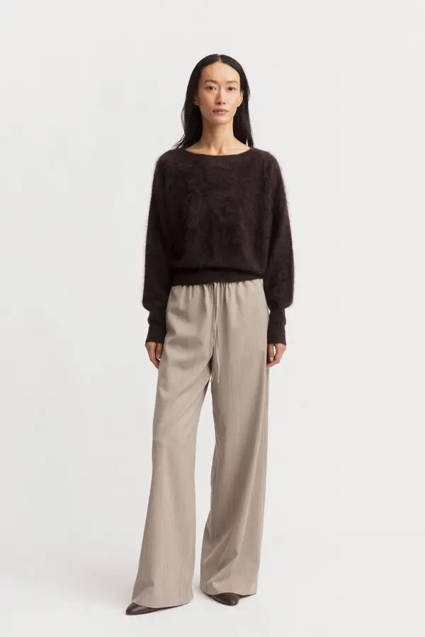 Iris Von Arnim Brushed Cashmere Sweater Kenzie - Chocolate