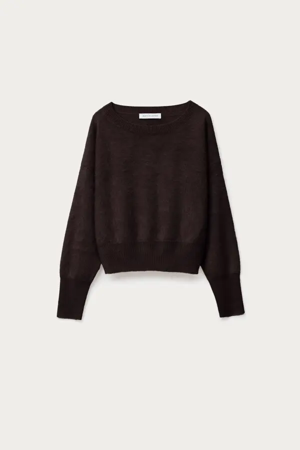 Iris Von Arnim Brushed Cashmere Sweater Kenzie - Chocolate