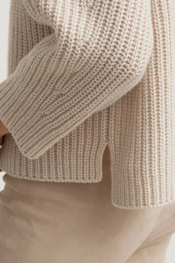 Iris Von Arnim Stonewashed Cashmere Cardigan Fallou Zip - Alabaster