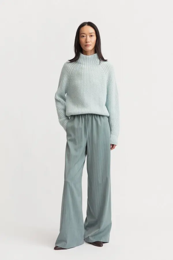 Iris Von Arnim Herringbone Trousers Vista Pocket Herringbone - Sage