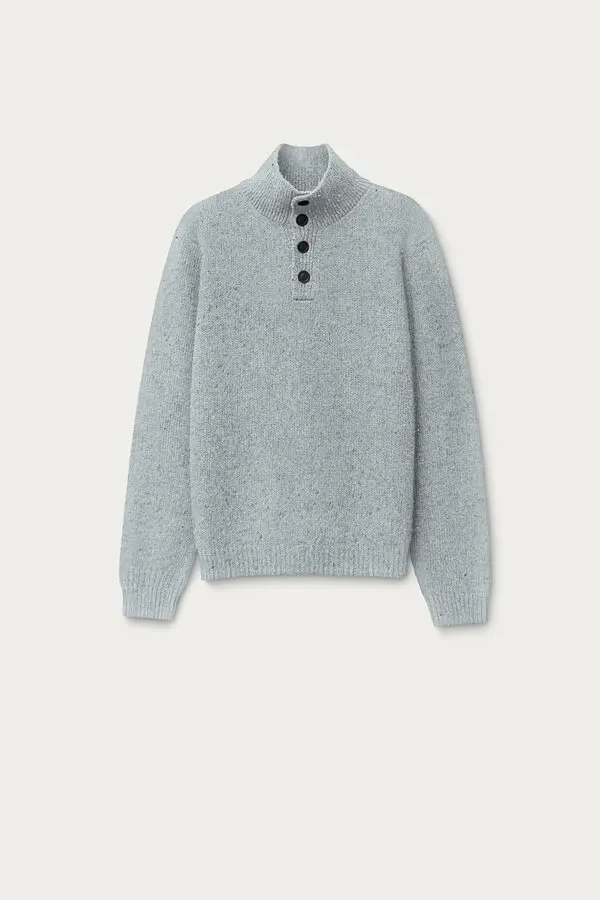 Iris Von Arnim Wool-cashmere Half-zip Sweater Calder - Arctic