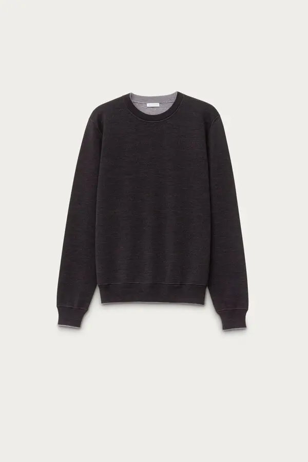 Iris Von Arnim Merino Sweater Reversible Dawson - Anthra/platinum