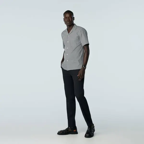 INDOCHINO Hyde Gingham Camp Shirt - Black