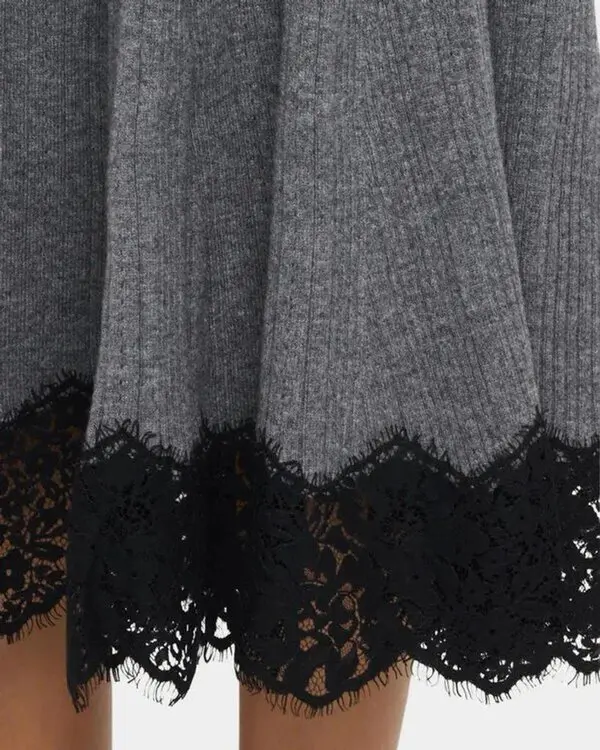 Cara Cara Parisa Lace-trim Ribbed Midi Skirt