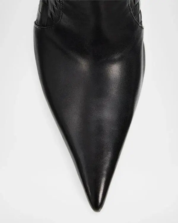 Schutz 100mm Samira Woven Leather Knee-high Boots